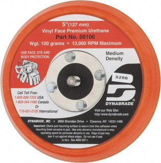 Dynabrade 5" Diam Disc Backing Nonvacuum Replacement Pad Medium Density ...