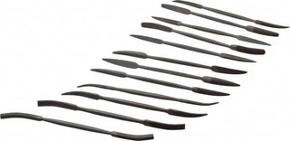 Grobet USA 12 Piece Swiss Pattern File Set 7" Long, 0 Coarseness ...