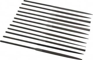 Grobet USA 12 Piece Swiss Pattern File Set 6-1/4" Long, 6 Coarseness ...