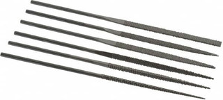 PFERD 6 Piece Needle Pattern File Set 5-1/2" Long, 2 Coarseness, Set ...