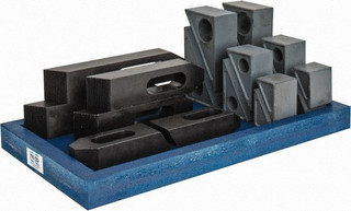 TE-CO 13 Piece Fixturing Step Block & Clamp Set with 2" Step Block, 7/8 ...