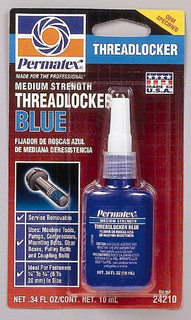 Permatex 10 mL Bottle, Blue, Medium Strength Liquid Threadlocker Series ...