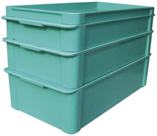 MFG Tray 200 Lb Load Capacity Green Fiberglass Tote Container Stacking ...