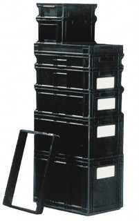 SSI Schaefer 2.25 Cu Ft, 55 Lb Load Capacity Black Polypropylene Tote ...