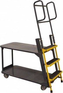 Ballymore 63" High 1,000 Lb Capacity 3 Step Ladder/Cart Merchandise ...