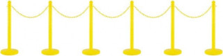 PRO-SAFE 40" High Plastic Pedestrian Warning Post Kit 50 ft. Long Rope ...