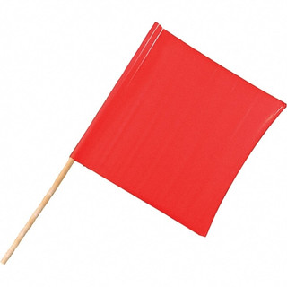 PRO-SAFE 1 50-Piece 18 x 18" Red Vinyl Flags 18" OAH, 2" Dowel Diam 03 ...