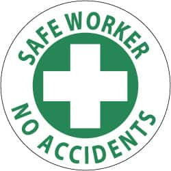 NMC 25 Qty 1 Pack Safe Worker - No Accidents, Hard Hat Label Green on ...