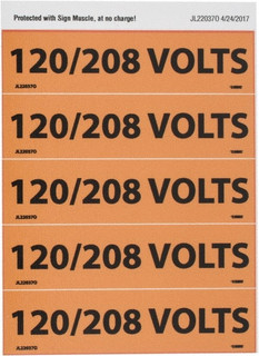 AccuformNMC 25 Qty 1 Pack Electrical Markers Label Legend: 120/208 ...