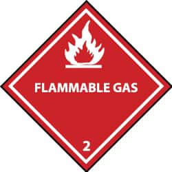 AccuformNMC Flammable Gas DOT Shipping Label 4" High x 4" Wide DL2ALV ...