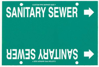 Made in USA Pipe Marker with Sanitary Sewer Legend and Arrow Graphic 6 ...