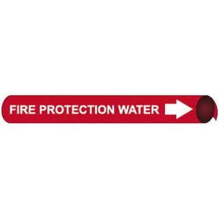 NMC Pipe Marker with Fire Protection Water Legend and Arrow Graphic 3/4 ...