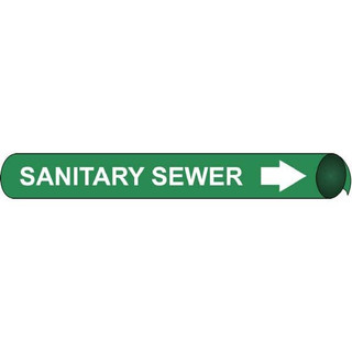 NMC Pipe Marker with Sanitary Sewer Legend and Arrow Graphic 3/4 to 1 ...