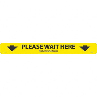 AccuformNMC "Please Wait Here" Adhesive-Backed Floor Sign Rectangle ...