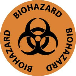 AccuformNMC "Biohazard" Adhesive-Backed Floor Sign Round, Black on ...