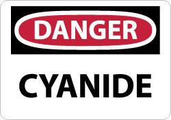 NMC "Danger - Cyanide", 10" Long x 14" Wide, Rigid Plastic Safety Sign ...