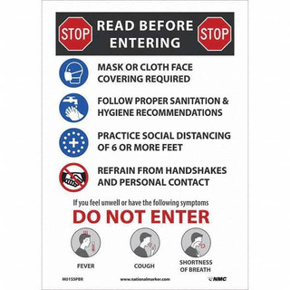 AccuformNMC "COVID-19 - STOP - Read Before Entering", 10" Wide x 14 ...