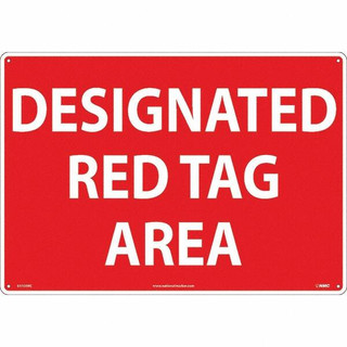NMC "Designated Red Tag Area", 14" Long x 20" Wide, Rigid Plastic ...