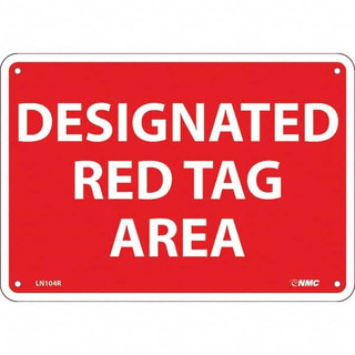 AccuformNMC "Designated Red Tag Area 5s Red Tag", 7" Long x 10" Wide ...