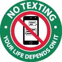 AccuformNMC "No Texting - Your Life Depends On It", 3" Long x 3" Wide ...