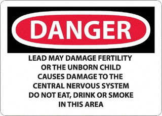 NMC "Danger - Lead May Damage Fertility or the Unborn Child", 10" Long ...