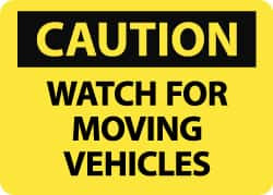 NMC "Caution - Watch for Moving Vehicles", 10" Long x 14" Wide, Rigid ...
