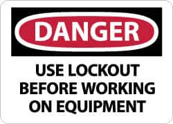 NMC "Danger - Use Lockout Before Working On Equipment", 10" Long x 14 ...
