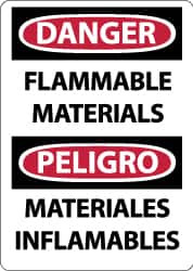 NMC "Danger - Flammable Materials", 14" Long x 10" Wide, Pressure ...