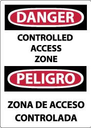 NMC "Danger - Controlled Access Zone", 14" Long x 10" Wide, Pressure ...
