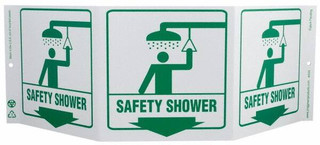 NMC "Safety Shower", 7-1/2" Long x 20" Wide, Rigid Plastic Safety Sign ...