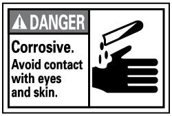 NMC "Danger - Corrosive - Avoid Contact with Eyes and Skin", 14" Long x ...