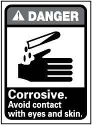 NMC "Danger - Corrosive - Avoid Contact with Eyes and Skin", 14" Long x ...