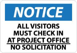 AccuformNMC "Notice - All Visitors Must Check in at Project Office - No ...