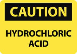 NMC "Caution - Hydrochloric Acid", 10" Long x 14" Wide, Pressure ...