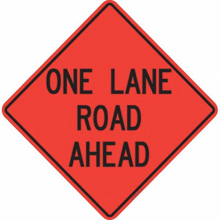 PRO-SAFE "One Lane Road Ahead," 36" Wide x 36" High Vinyl Traffic ...