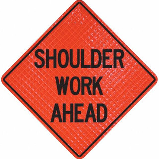 PRO-SAFE "Shoulder Work Ahead," 36" Wide x 36" High Vinyl Traffic ...