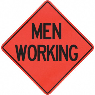 PRO-SAFE "Men Working," 36" Wide x 36" High Vinyl Traffic Control Sign ...