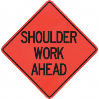PRO-SAFE "Shoulder Work Ahead," 36" Wide x 36" High Vinyl Traffic ...
