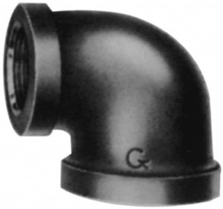 B&K Mueller Size 1-1/2 x 3/4", Class 150, Malleable Iron Black Pipe 90 ...