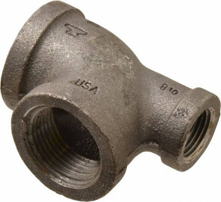 Made in USA Size 1 x 1/2 x 1", Class 150, Malleable Iron Black Pipe ...