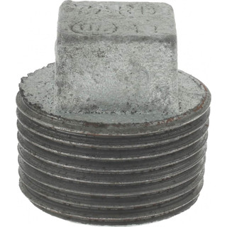 Made in USA 1" Galvanized Malleable Iron Pipe Square Plug Threaded Ends ...