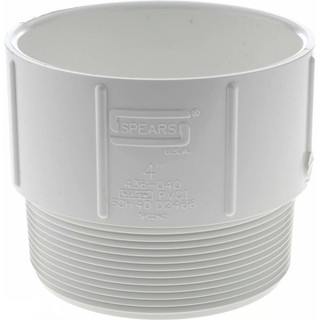 Value Collection 4" PVC Plastic Pipe Male Adapter Schedule 40, MIPT x ...