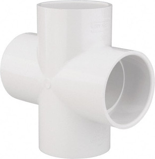 Value Collection 3" PVC Plastic Pipe Cross Schedule 40, All Slip End ...