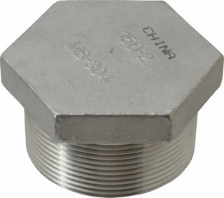 Merit Brass 2" 304 Stainless Steel Pipe Hex Head Plug MNPT Ends, 150 ...