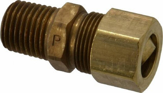Parker Hannifin 7/16" Tube OD x 1/4-18 NPTF Brass Compression Tube Male ...