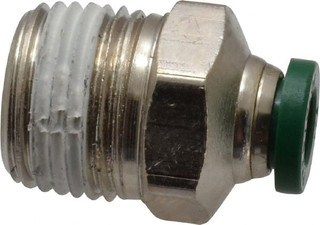 Parker Hannifin 1/4" Outside Diam, 3/8 NPTF, Nickel Plated Brass Push ...