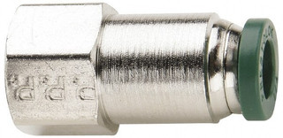 Parker Hannifin 3/16" Outside Diam, 1/8 NPTF, Nickel Plated Brass Push ...