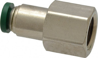 Parker Hannifin 1/4" Outside Diam, 1/4 NPTF, Nickel Plated Brass Push ...