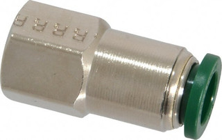 Parker Hannifin 3/8" Outside Diam, 1/4 NPTF, Nickel Plated Brass Push ...