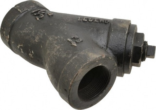 Legend Valve 1-1/2" Pipe, FNPT Ends, Cast Iron Y-Strainer 500 psi WOG ...